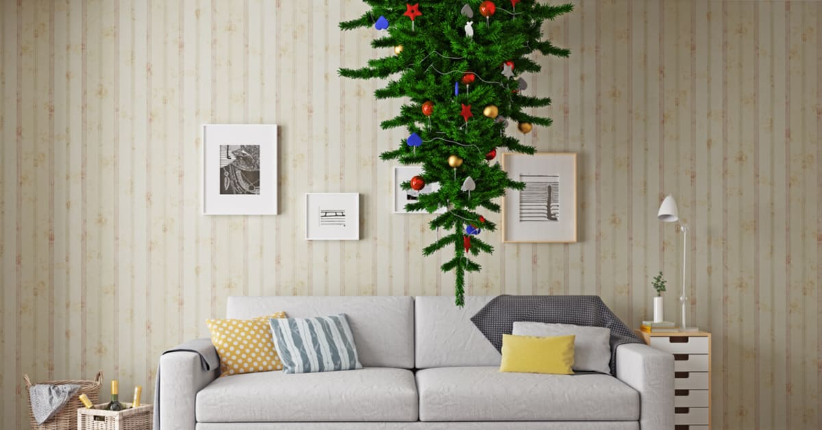 Upside Down Christmas Trees: How To Hang & Decorate Your Own - Parade ...