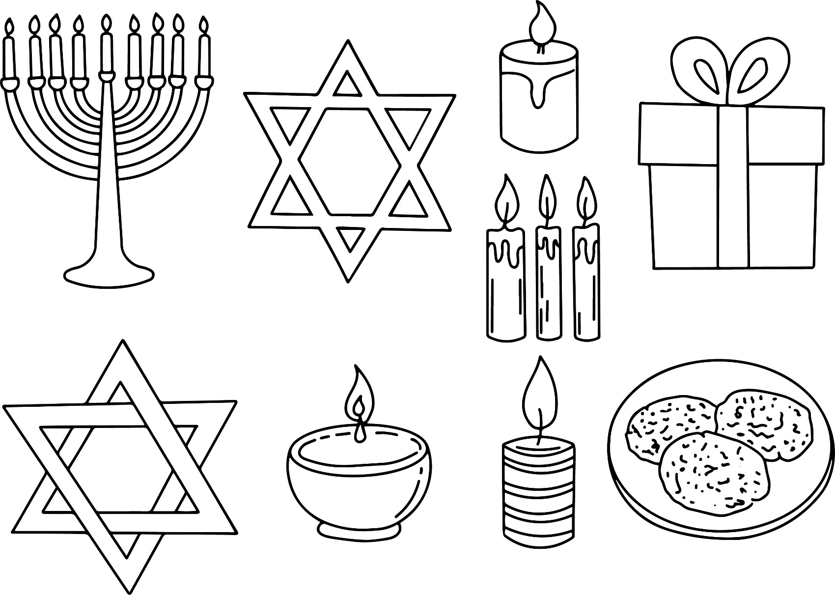 hanukkah symbols coloring pages