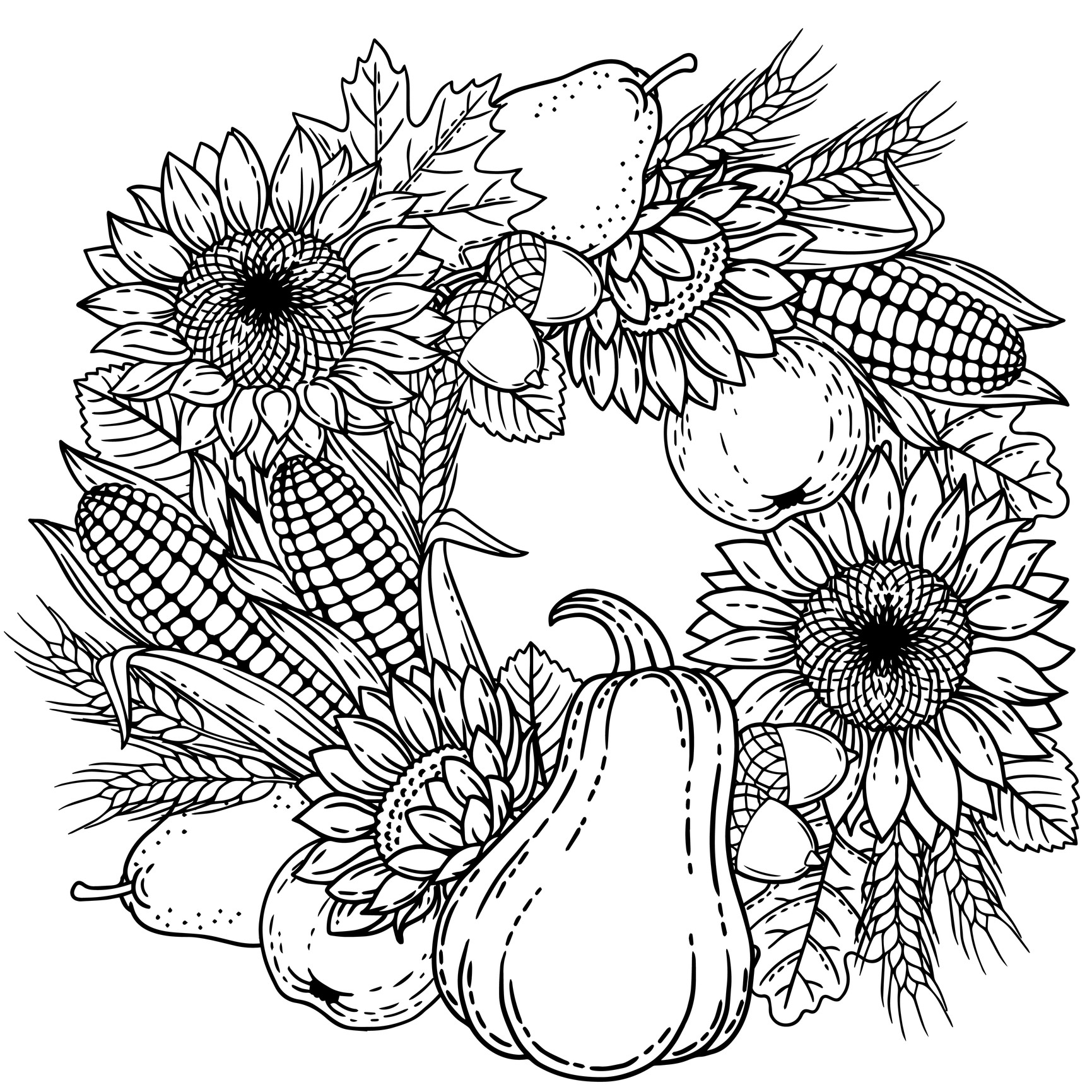 free harvest coloring pages