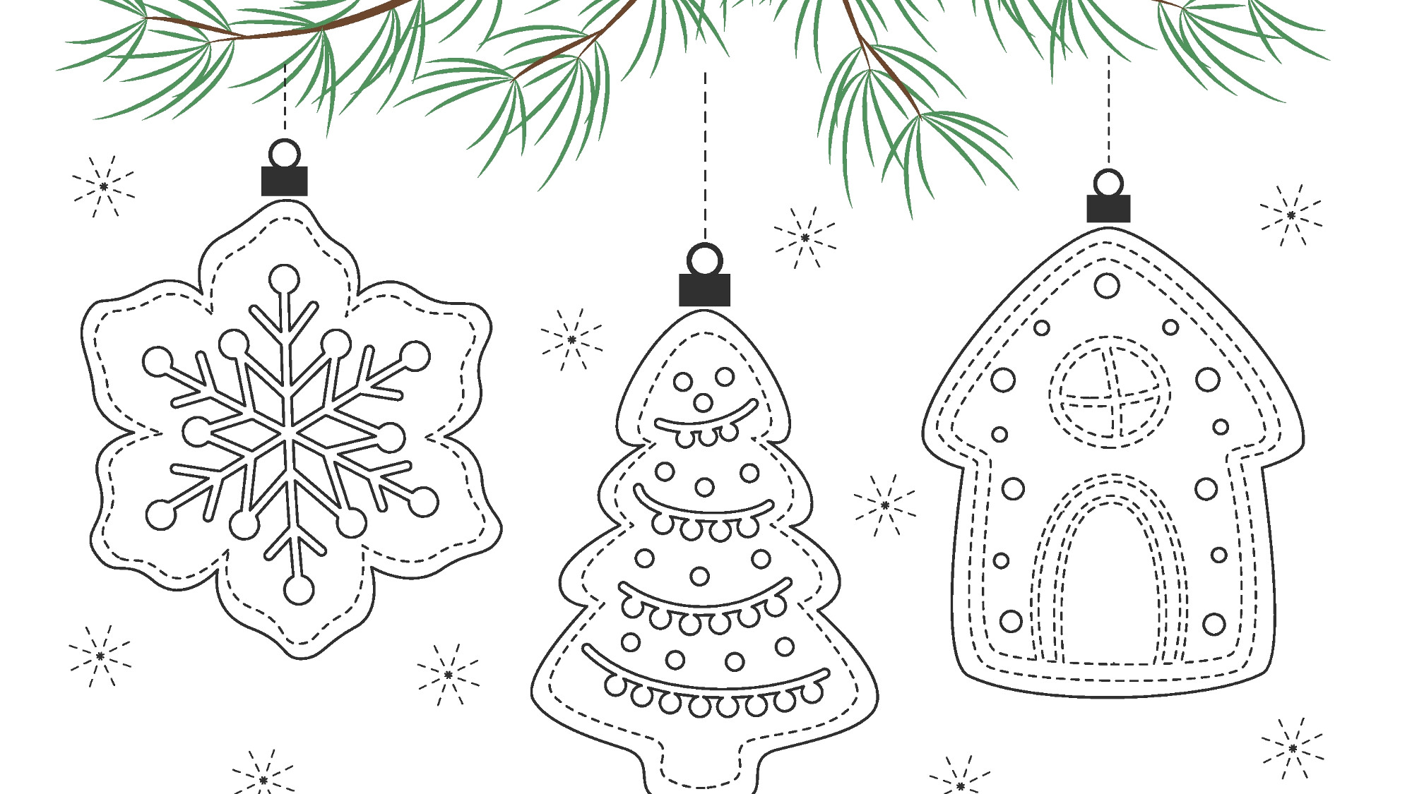 tree ornaments coloring pages