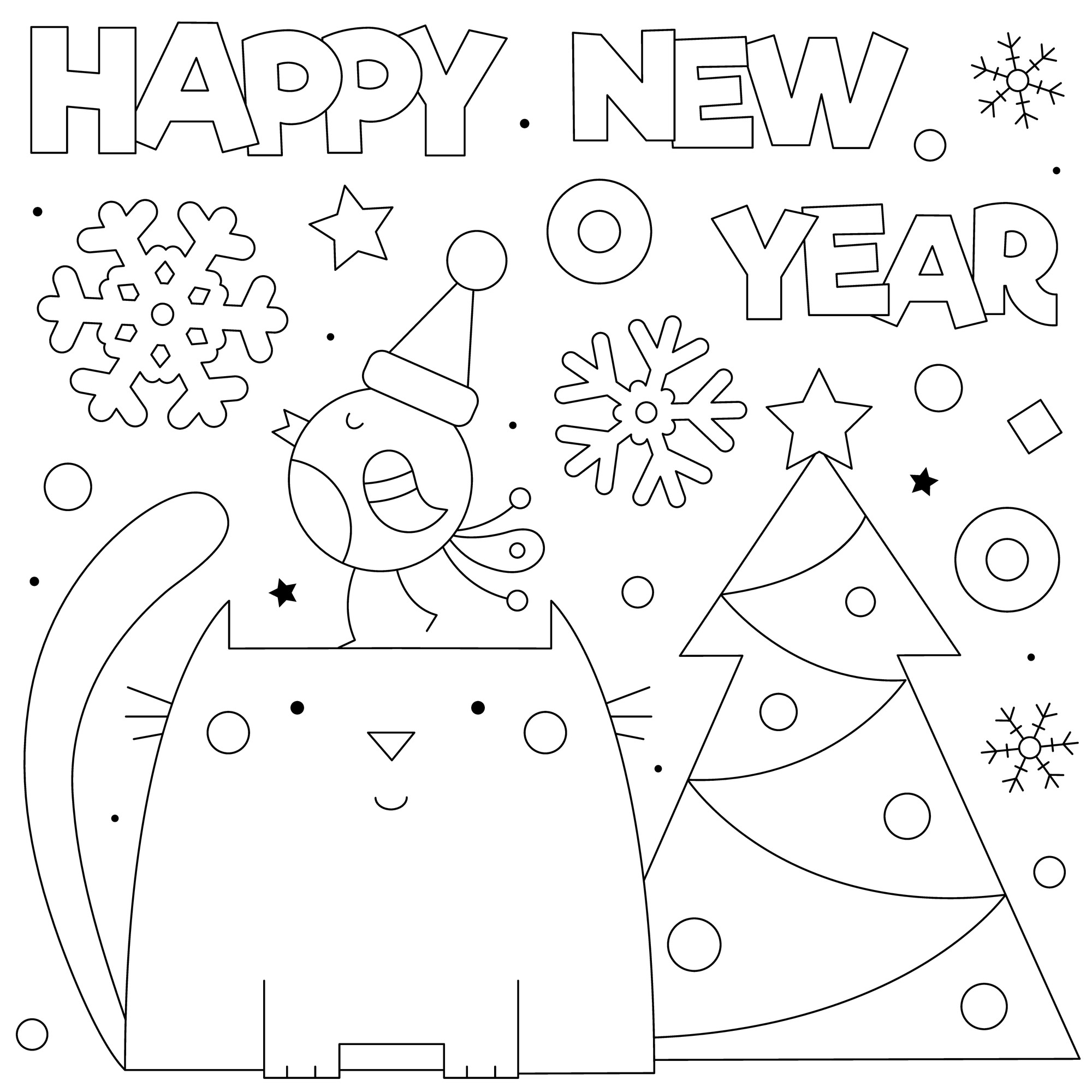 new year coloring pages printable