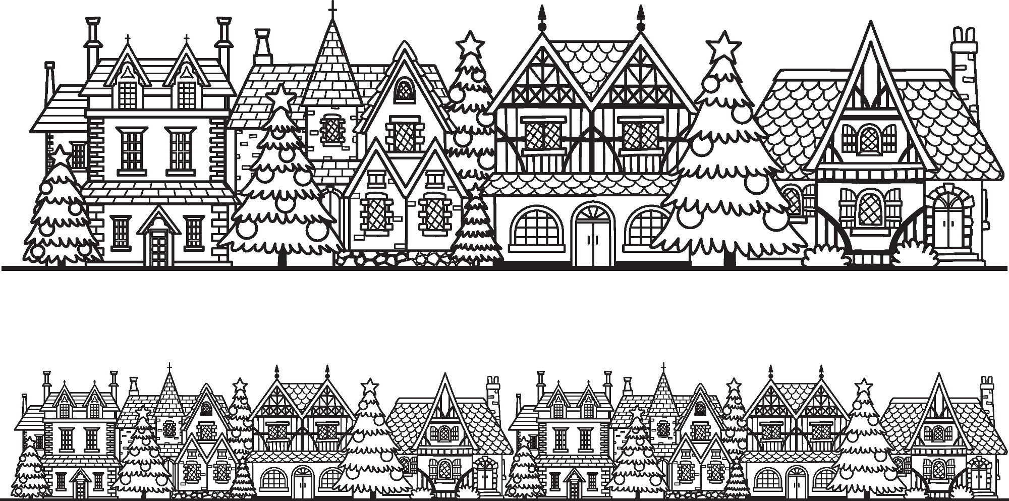 coloring pages village street