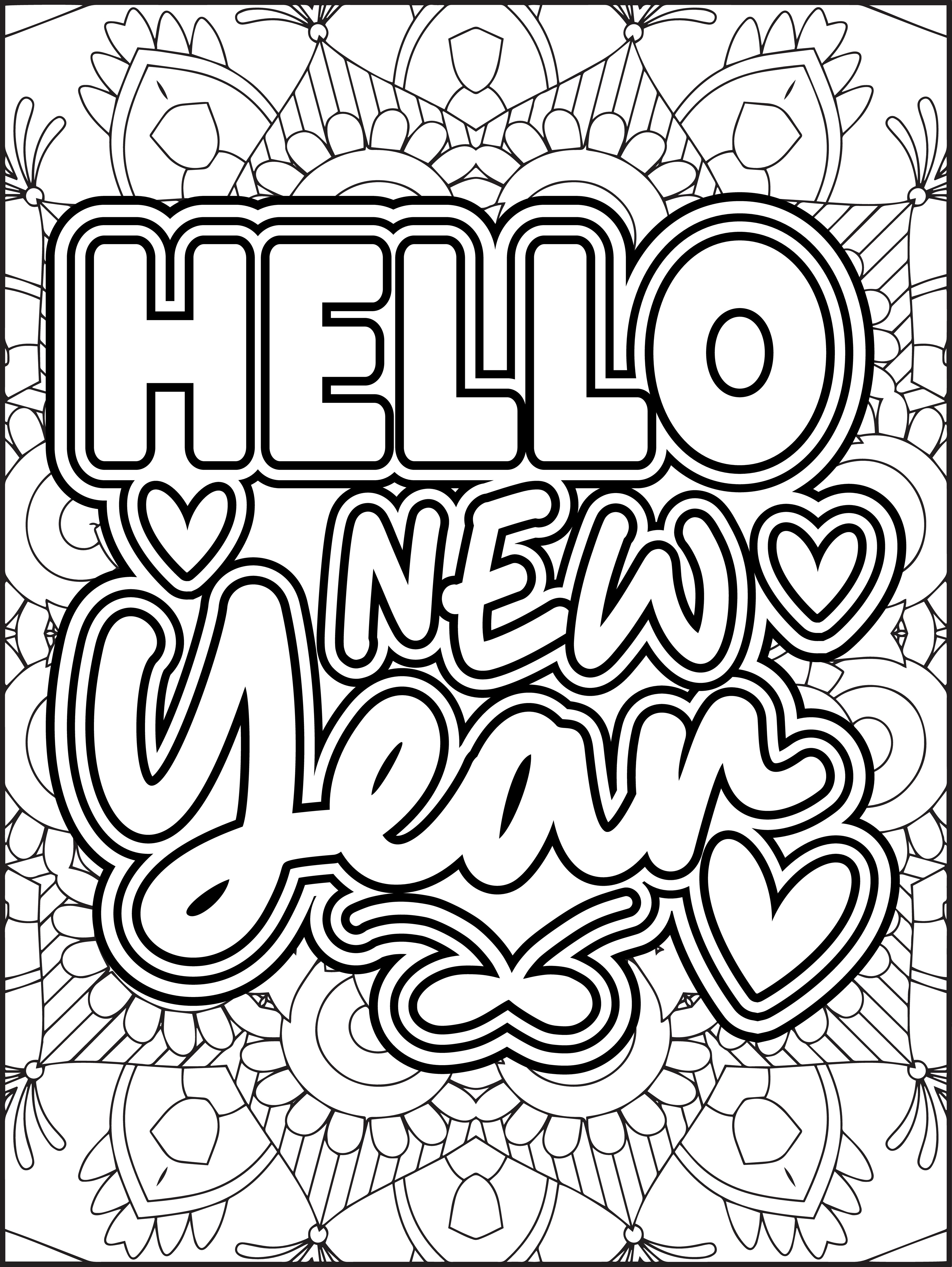 new years 2009 printable coloring pages