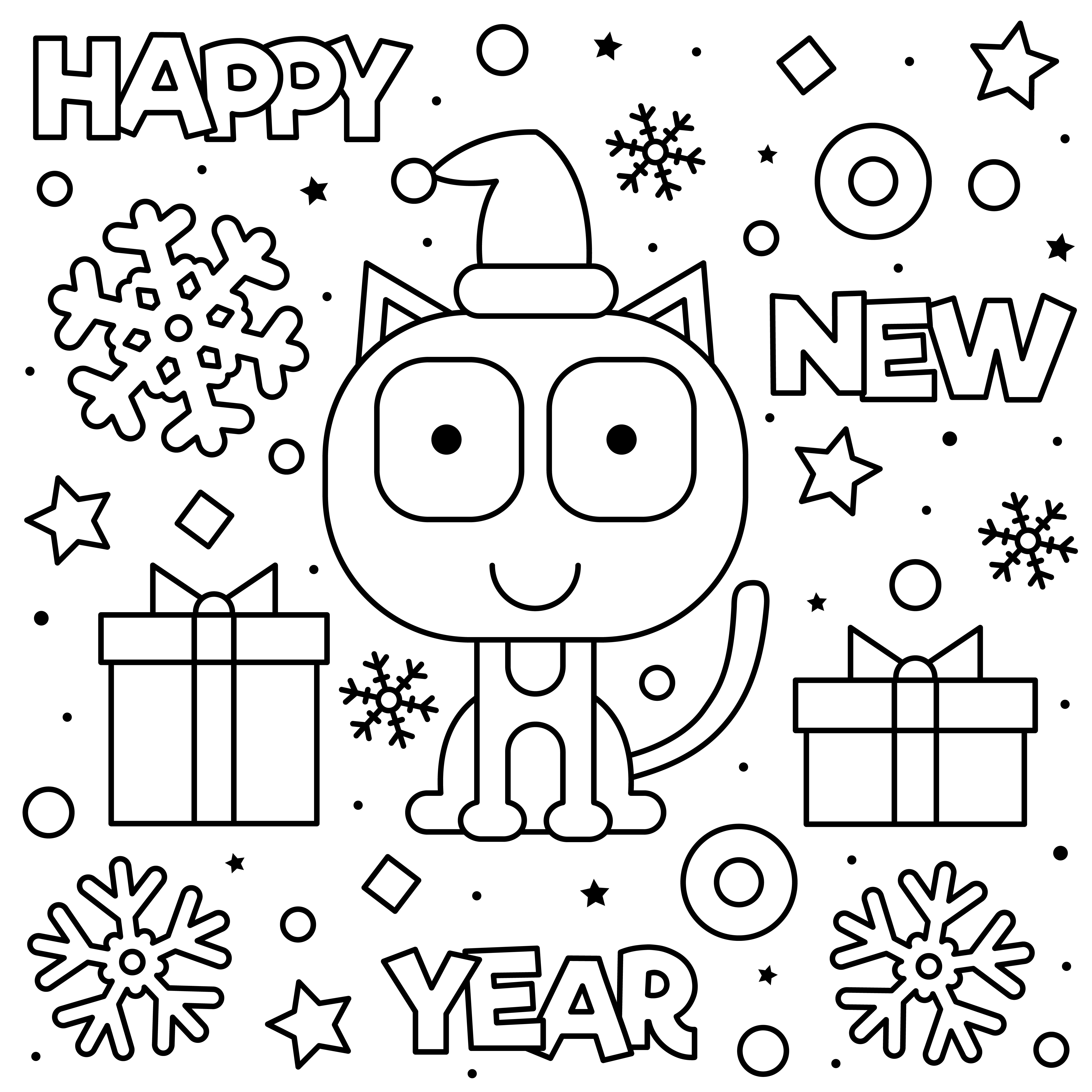 new years coloring pages for children