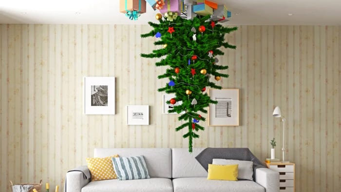 Upside Down Christmas Trees How To Hang And Decorate Your Own Parade