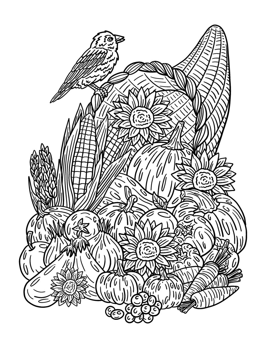 30 Thanksgiving Coloring Pages—Free Printables Kids and Adults Will ...