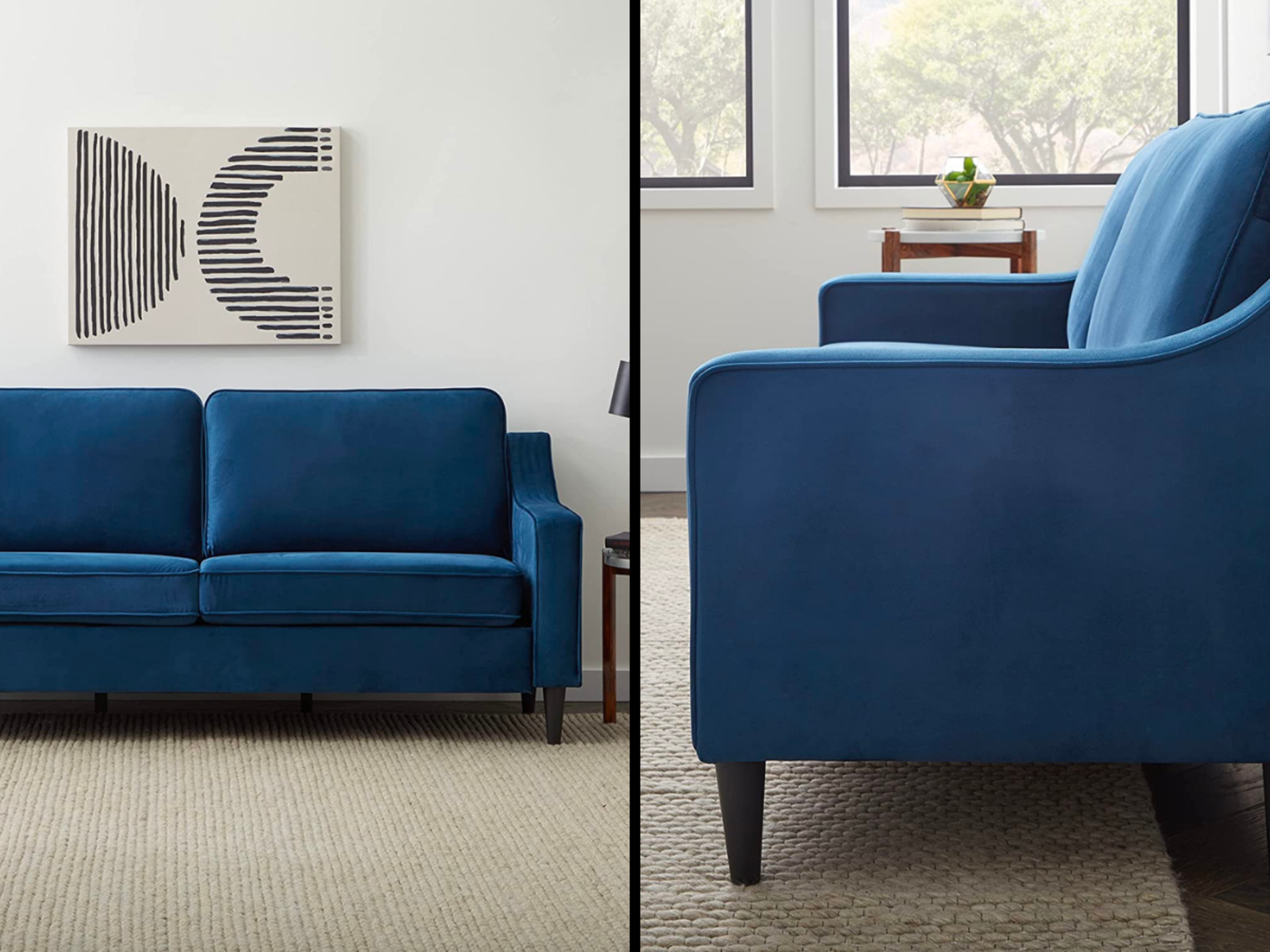 West Elm Inspired Velvet Couch Drops to 500 on Amazon