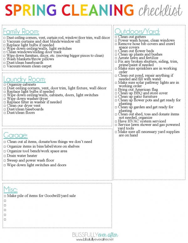 10 Spring Cleaning Checklists (Printable) - Parade Home & Garden