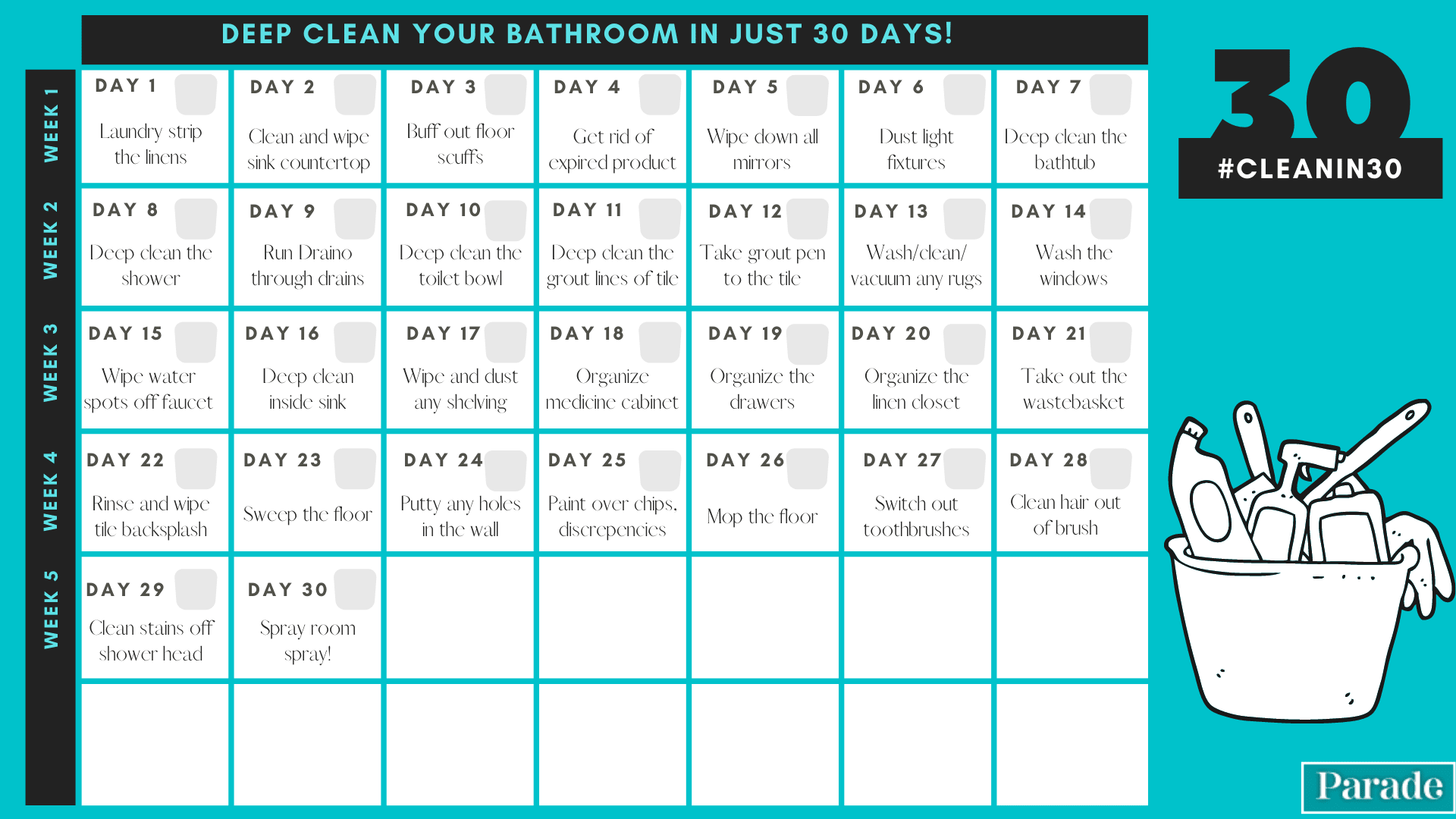 Bathroom Cleaning Checklist: 10 Free, Printable Options - Parade Home ...