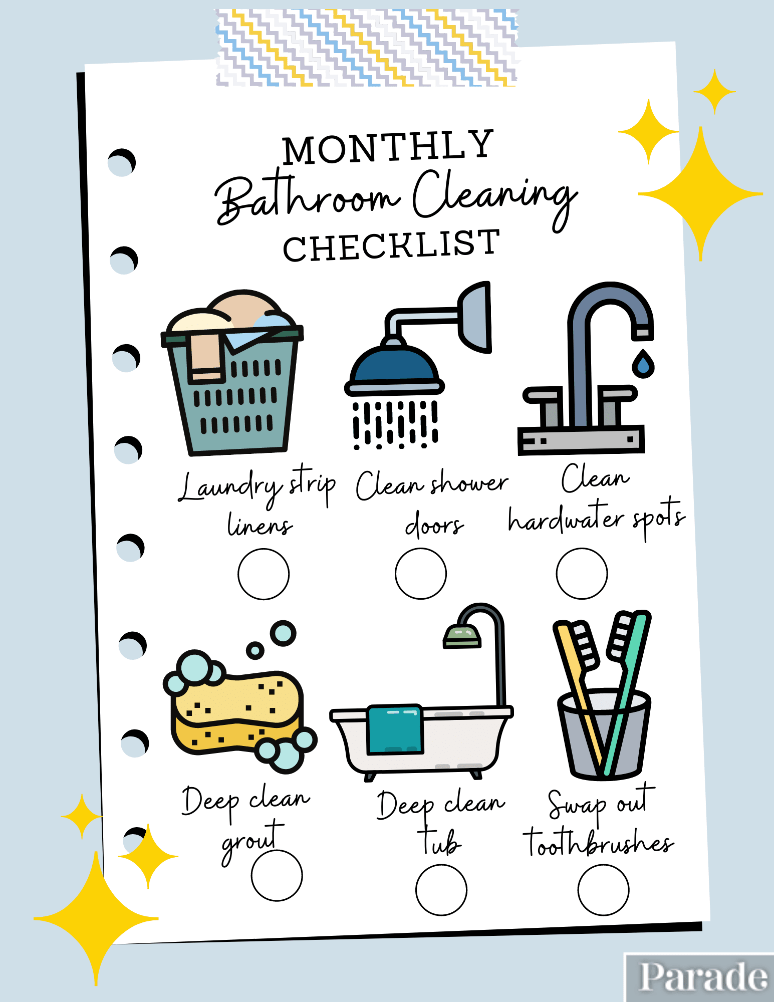 Bathroom Cleaning Checklist: 10 Free, Printable Options - Parade Home ...