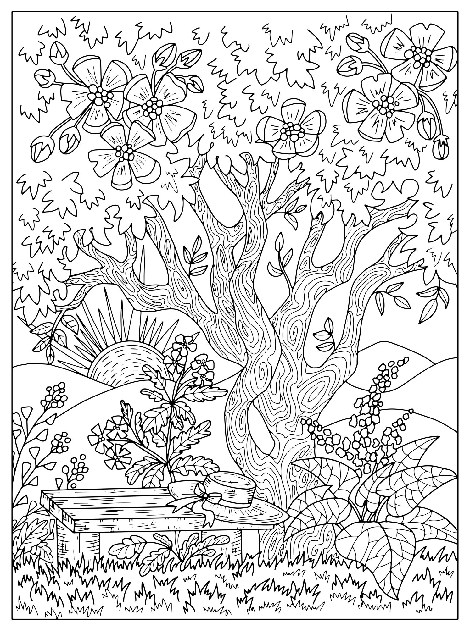 adult coloring pages free flowers